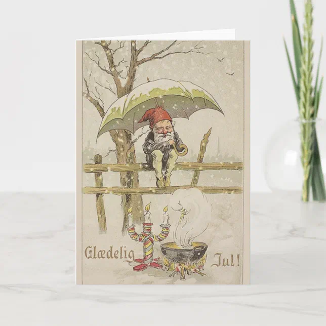 Vintage Danish Glaedelig Jul Christmas Card Zazzle