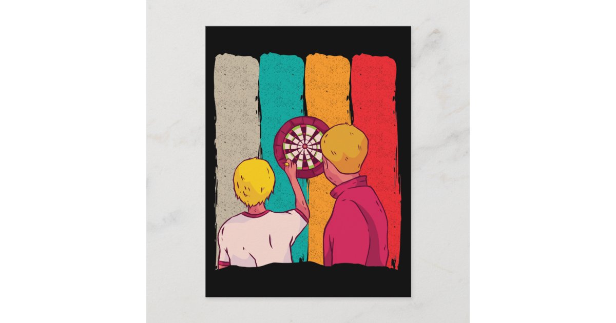 Vintage Dart Lover son father Darts Postcard | Zazzle