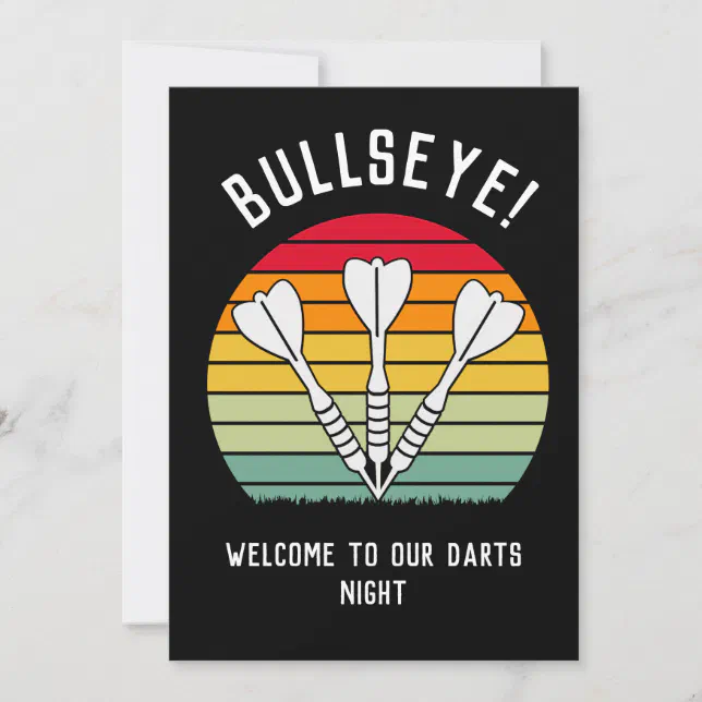 Vintage Darts Sunset Invitation | Zazzle