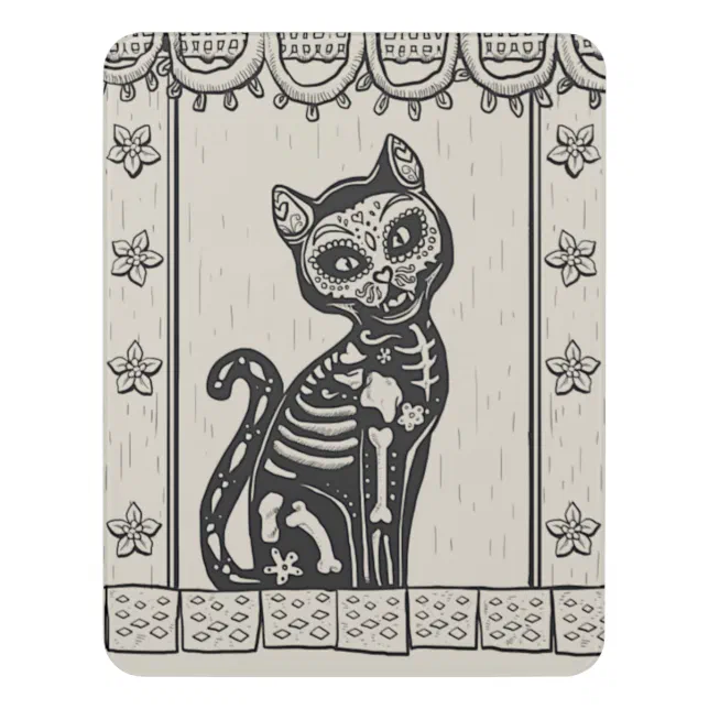 Vintage Day of the Dead Cat Skeleton Door Sign | Zazzle
