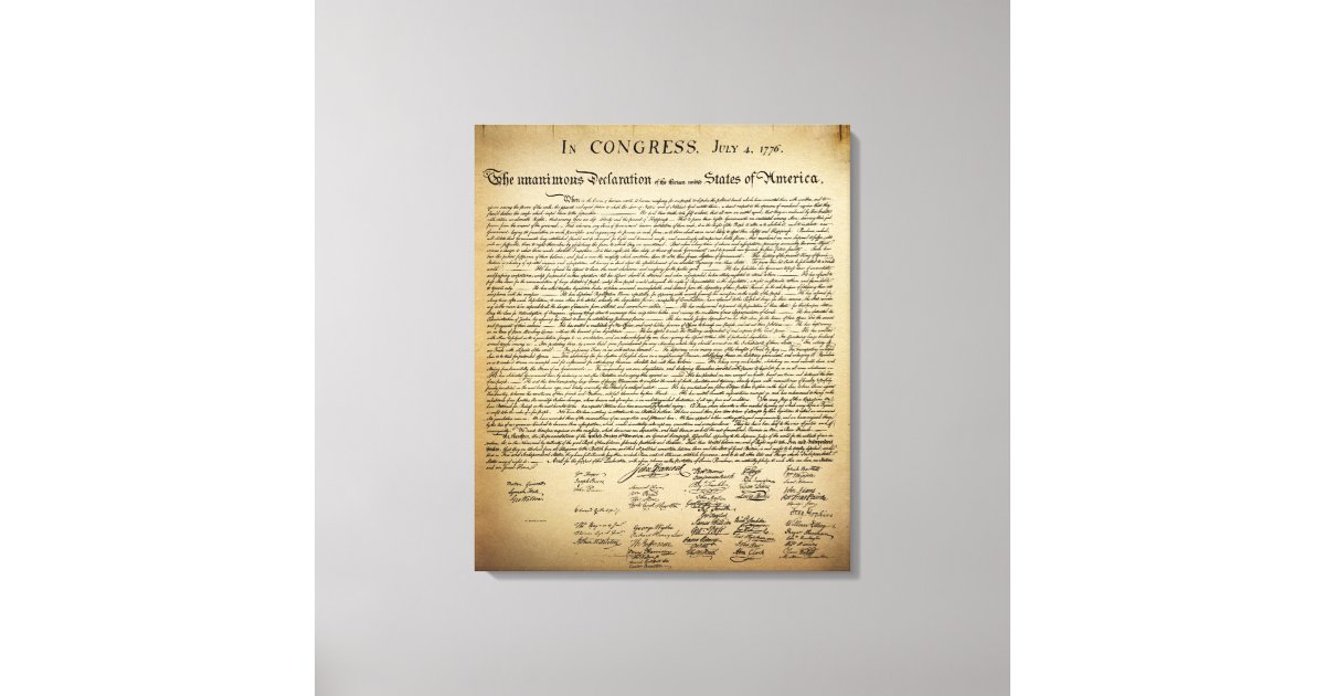 Vintage Declaration of Independence Canvas Print | Zazzle