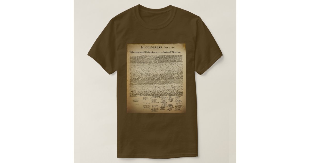 Vintage Declaration of Independence T-Shirt | Zazzle