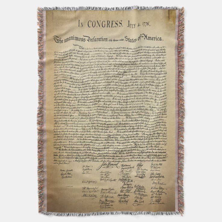Vintage Declaration of Independence Throw Blanket | Zazzle