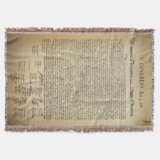 Vintage Declaration of Independence Throw Blanket | Zazzle