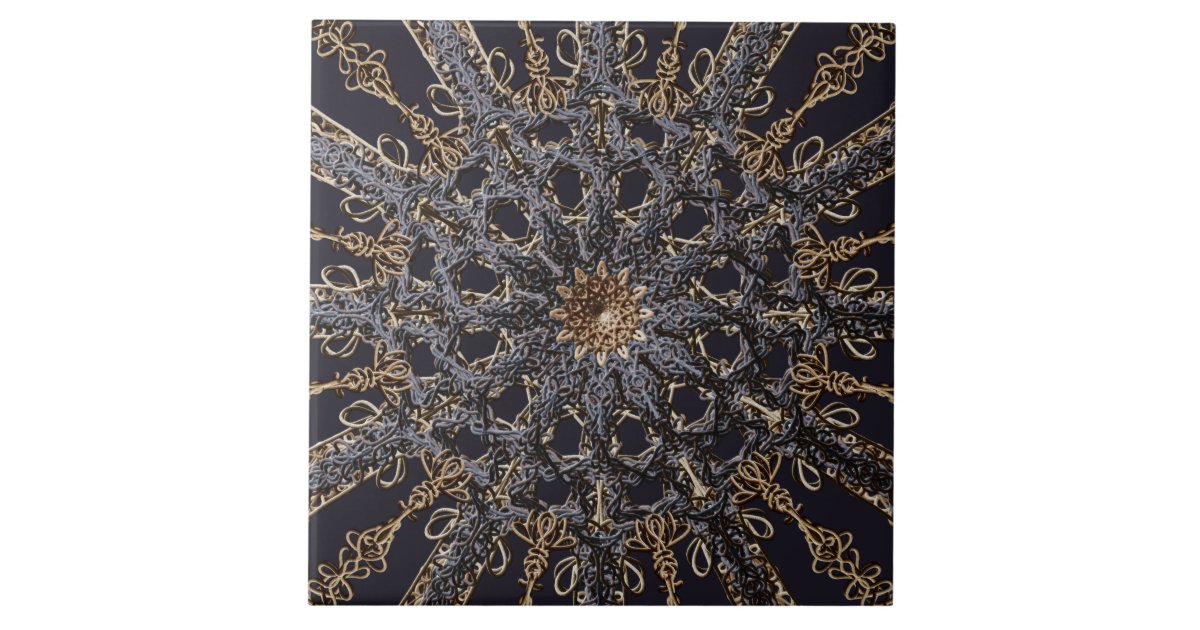 Vintage decorative pattern in gothic style ceramic tile | Zazzle