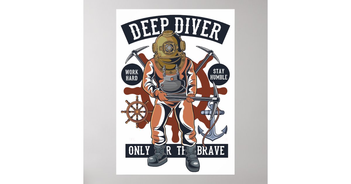 Vintage Deep Diver Poster | Zazzle
