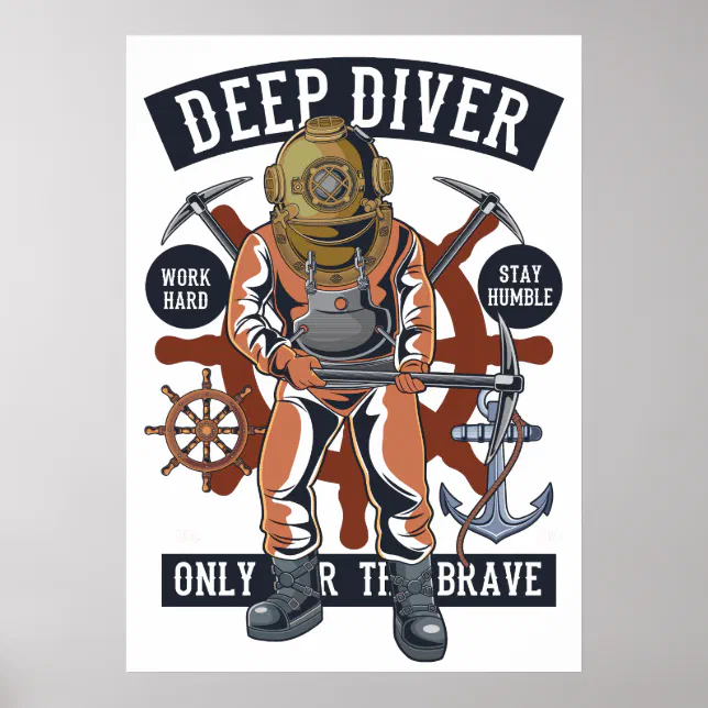Vintage Deep Diver Poster | Zazzle