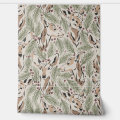 Vintage Deer and Forest Pattern Wallpaper | Zazzle