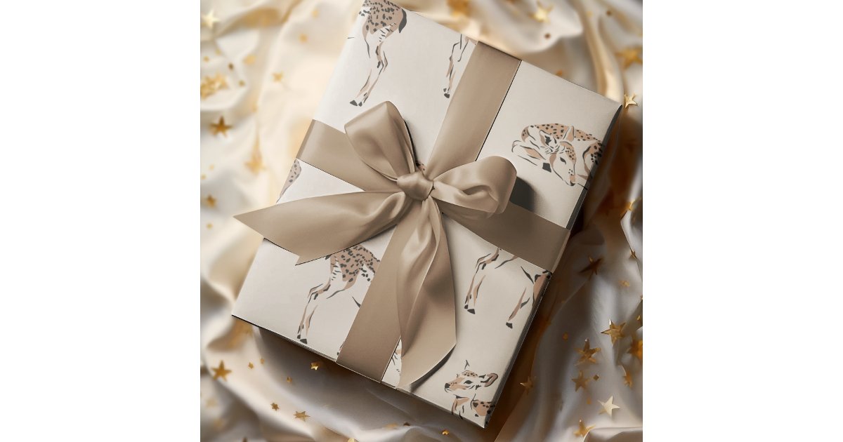 Vintage Deer Beige Wrapping Paper | Zazzle