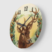 Vintage Deer Large Clock | Zazzle