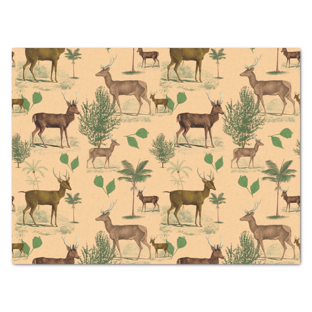 Vintage Deer Tissue Paper | Zazzle