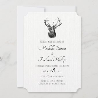 Vintage Deer Wedding Invitation | Zazzle