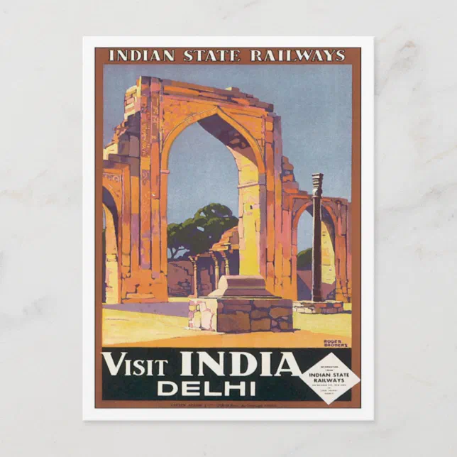 Vintage Delhi India Railways Postcard | Zazzle