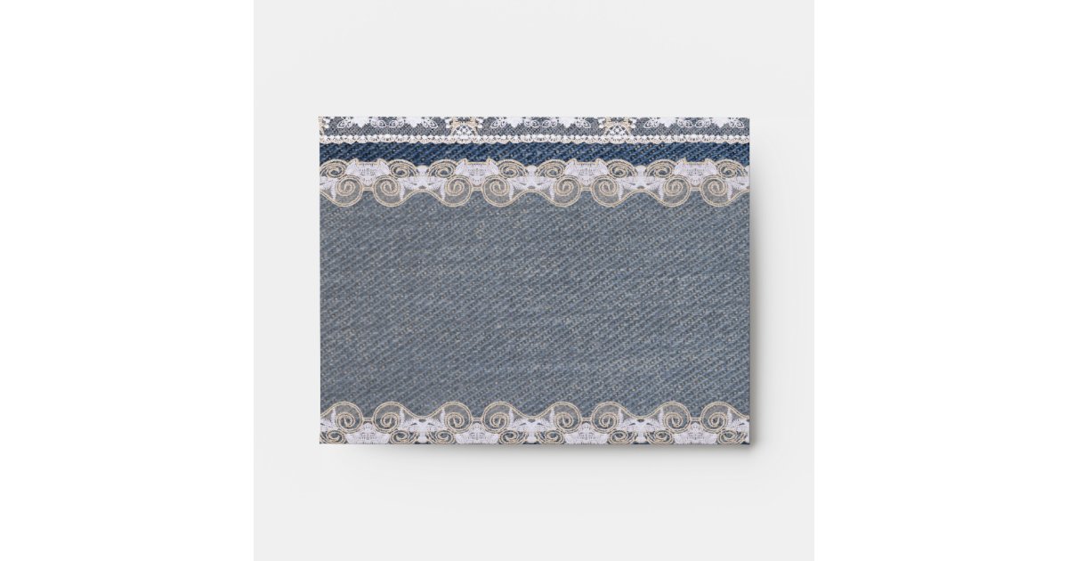 Vintage Denim and Lace Note Envelope | Zazzle