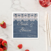 Vintage Denim and Lace Paper Napkins | Zazzle
