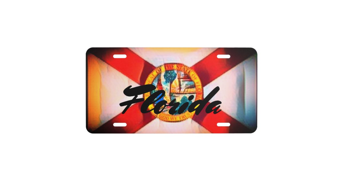Vintage Design State of Florida Flag License Plate | Zazzle