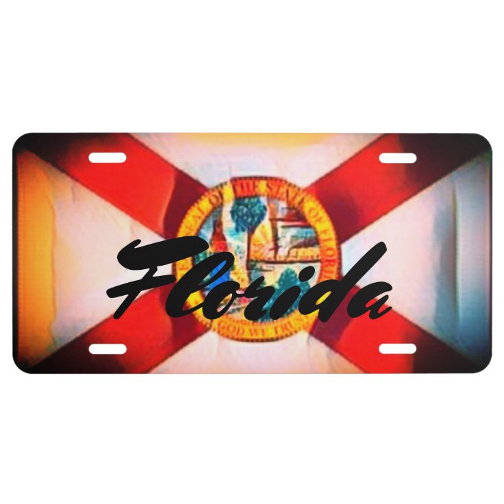 Vintage Design State of Florida Flag License Plate | Zazzle