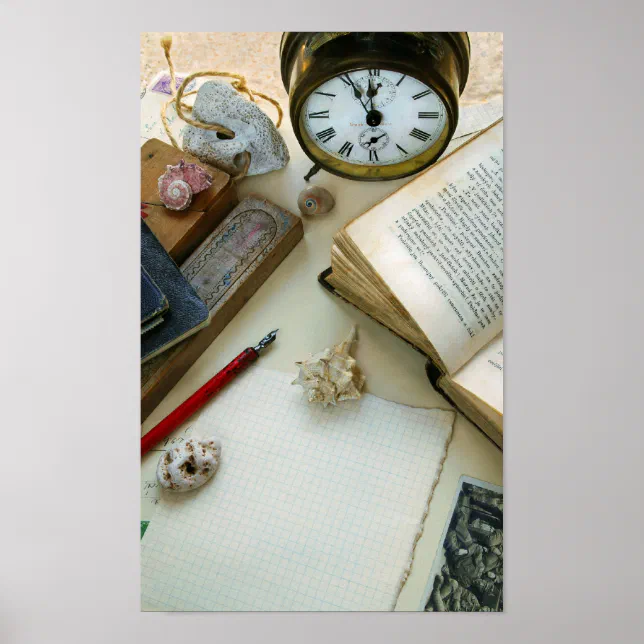 Vintage Desk Poster | Zazzle