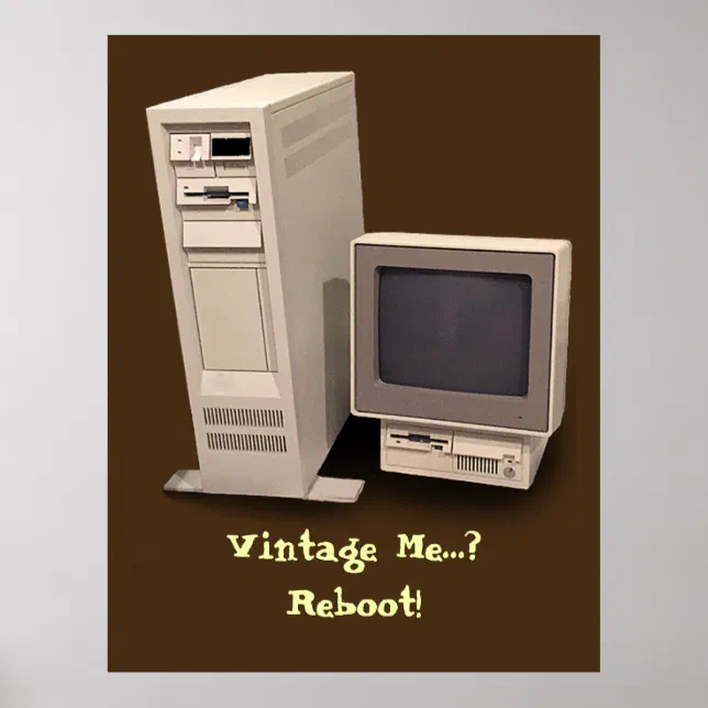 Vintage Desktop Computer Reboot Poster | Zazzle