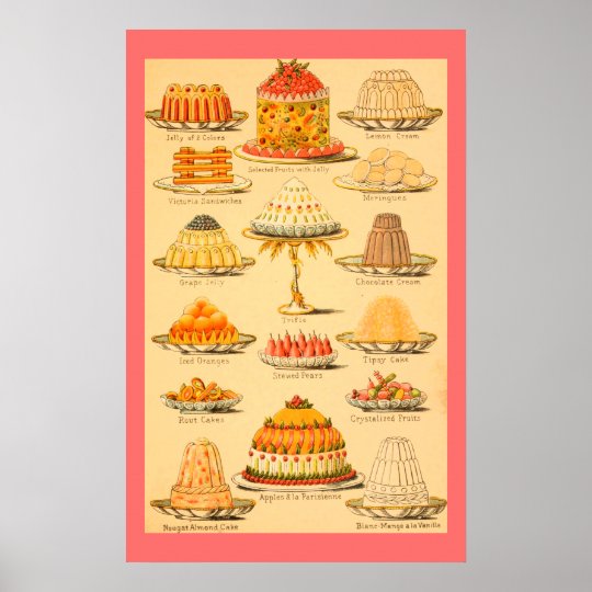 Vintage desserts poster | Zazzle.com