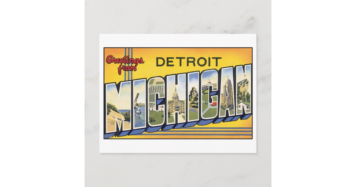 Vintage Detroit, MIchigan Postcard | Zazzle
