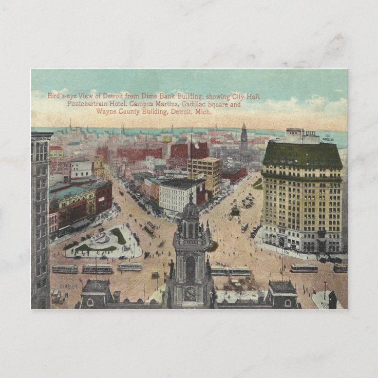 Vintage Detroit Michigan Postcard | Zazzle
