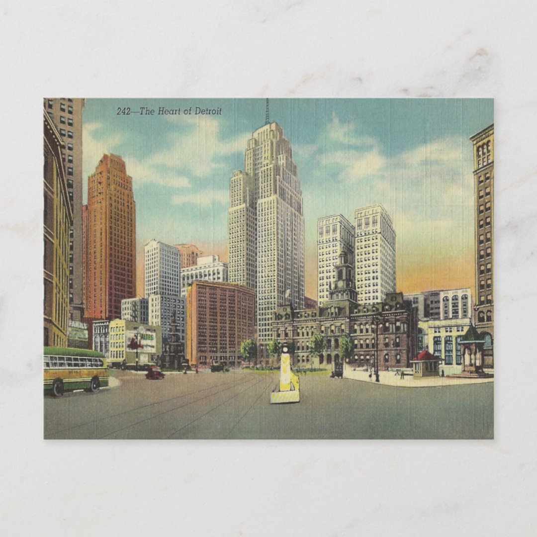 Vintage Detroit Michigan Postcard | Zazzle