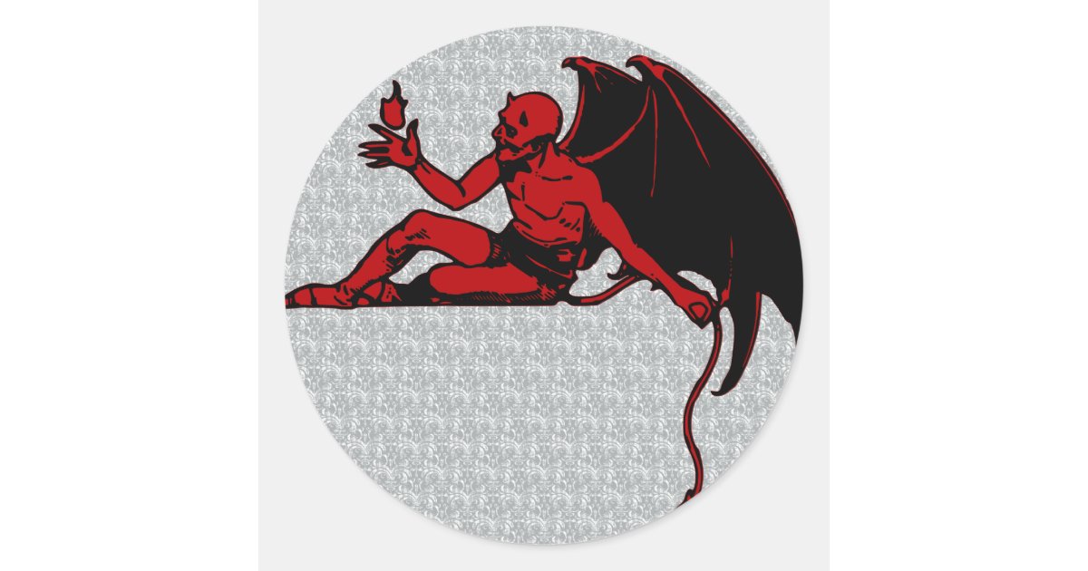 Vintage Devil Classic Round Sticker | Zazzle