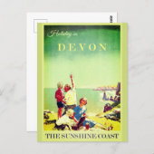 Vintage Devon England Travel Poster Postcard | Zazzle
