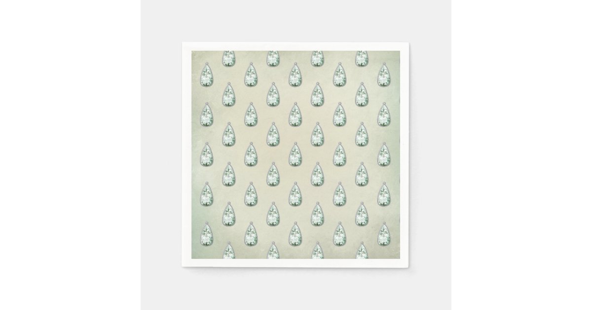 Vintage diamond teal rhinestone elegant pattern napkins | Zazzle
