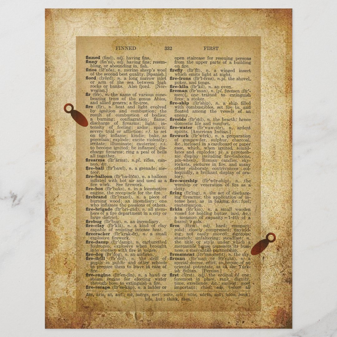 Vintage Dictionary Page Scrapbook Paper | Zazzle