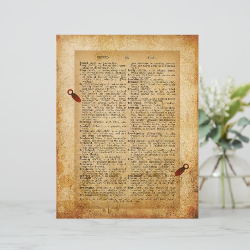 Vintage Dictionary Page Scrapbook Paper | Zazzle