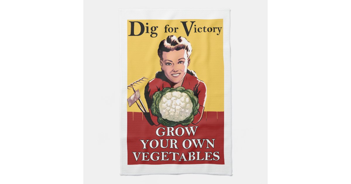 Vintage Dig for Victory Kitchen Towel | Zazzle