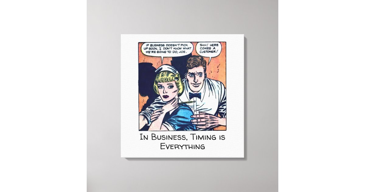 Vintage Diner Scene from 1950s Horror Comics Canvas Print | Zazzle
