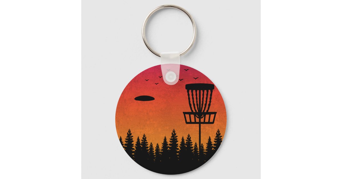 Vintage Disc Golf Frolf Frisbee Player Retro Keychain | Zazzle