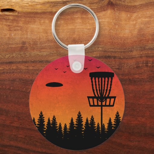 Vintage Disc Golf Frolf Frisbee Player Retro Keychain | Zazzle
