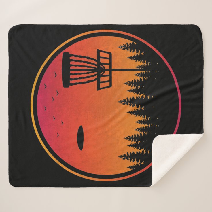 Vintage Disc Golf Frolf Frisbee Player Retro Sherpa Blanket | Zazzle