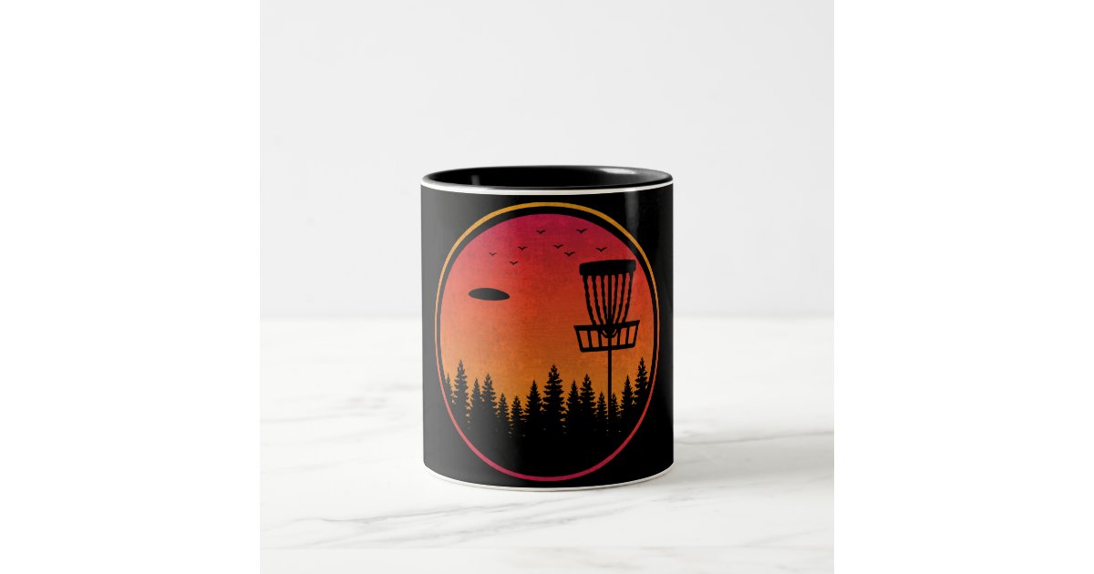 Vintage Disc Golf Frolf Frisbee Player Retro Two-Tone Coffee Mug | Zazzle