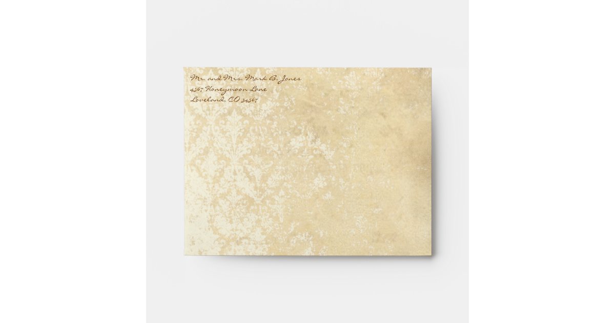 Vintage Distressed Aged Damask Envelopes | Zazzle.com