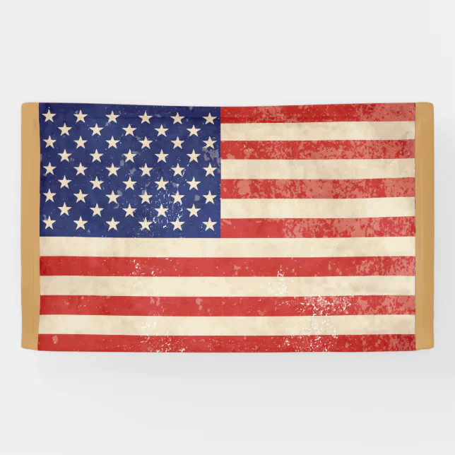 Vintage Distressed American Flag Banner | Zazzle