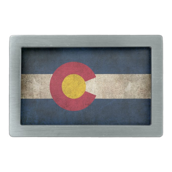 Vintage Distressed Flag of Colorado Belt Buckle | Zazzle.com