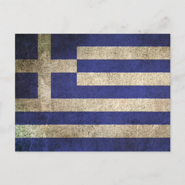 Vintage Distressed Flag of Greece Postcard | Zazzle
