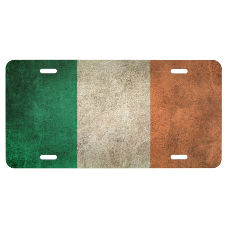 Vintage Distressed Flag of Ireland License Plate | Zazzle