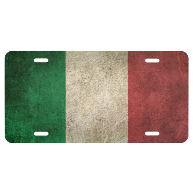 Vintage Distressed Flag of Italy License Plate | Zazzle
