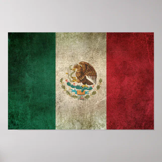 Vintage Distressed Flag of Mexico Poster | Zazzle