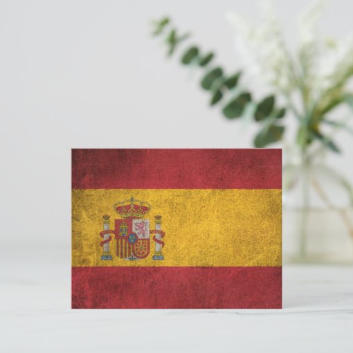 Vintage Distressed Flag of Spain Postcard | Zazzle