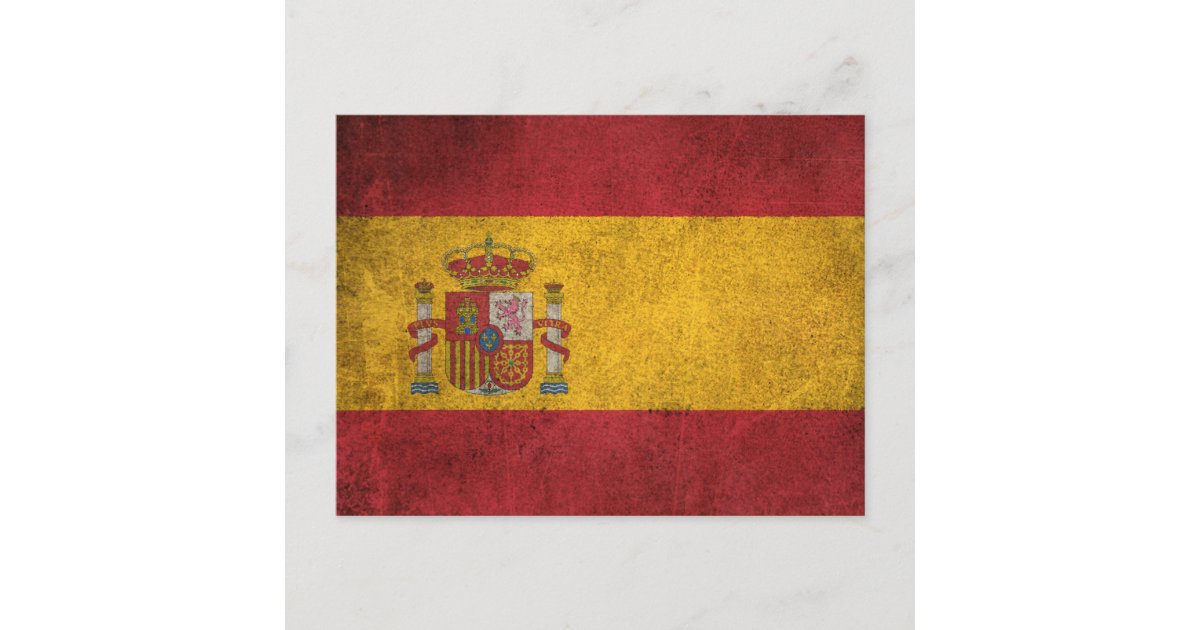 Vintage Distressed Flag of Spain Postcard | Zazzle