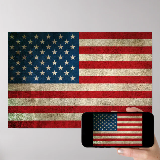 Vintage Distressed Flag of The United States Poster | Zazzle