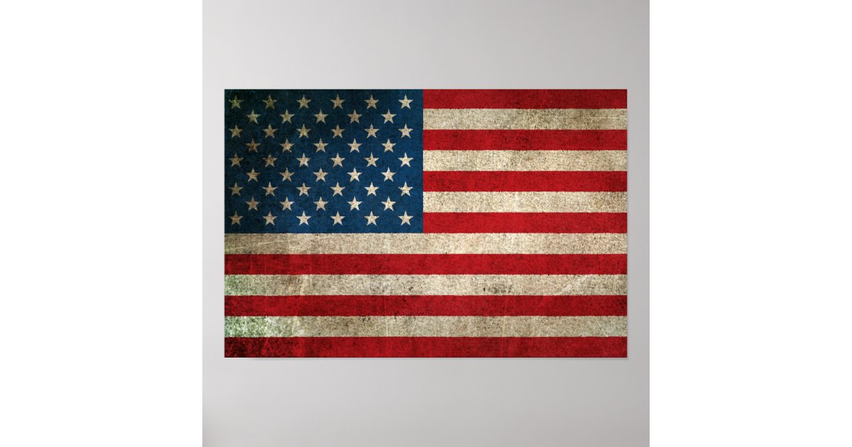 Vintage Distressed Flag of The United States Poster | Zazzle