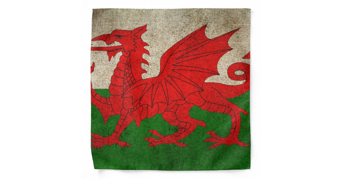 Vintage Distressed Flag of Wales Bandana | Zazzle